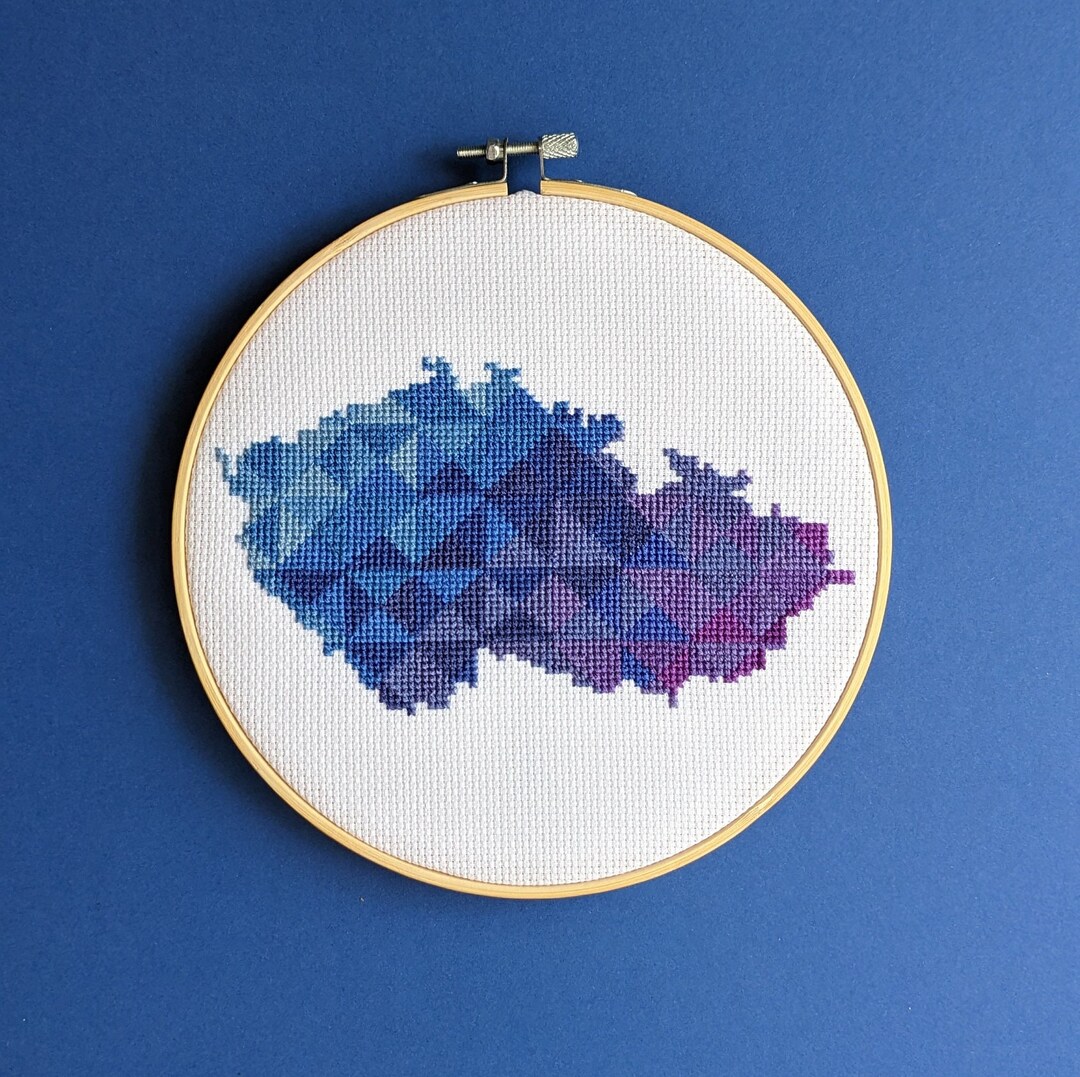 Czech Republic Map Cross Stitch Pattern. DIY Wall Decoration - Etsy