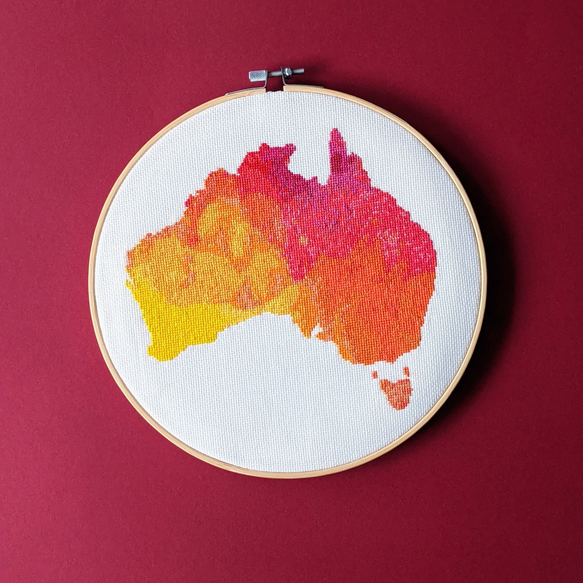 Australia Maps Set of TWO Modern Cross Stitch Patterns. Counted Simple ...
