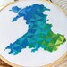 Wales Map Cross Stitch Pattern. Welsh Country Shape for Embroidery ...