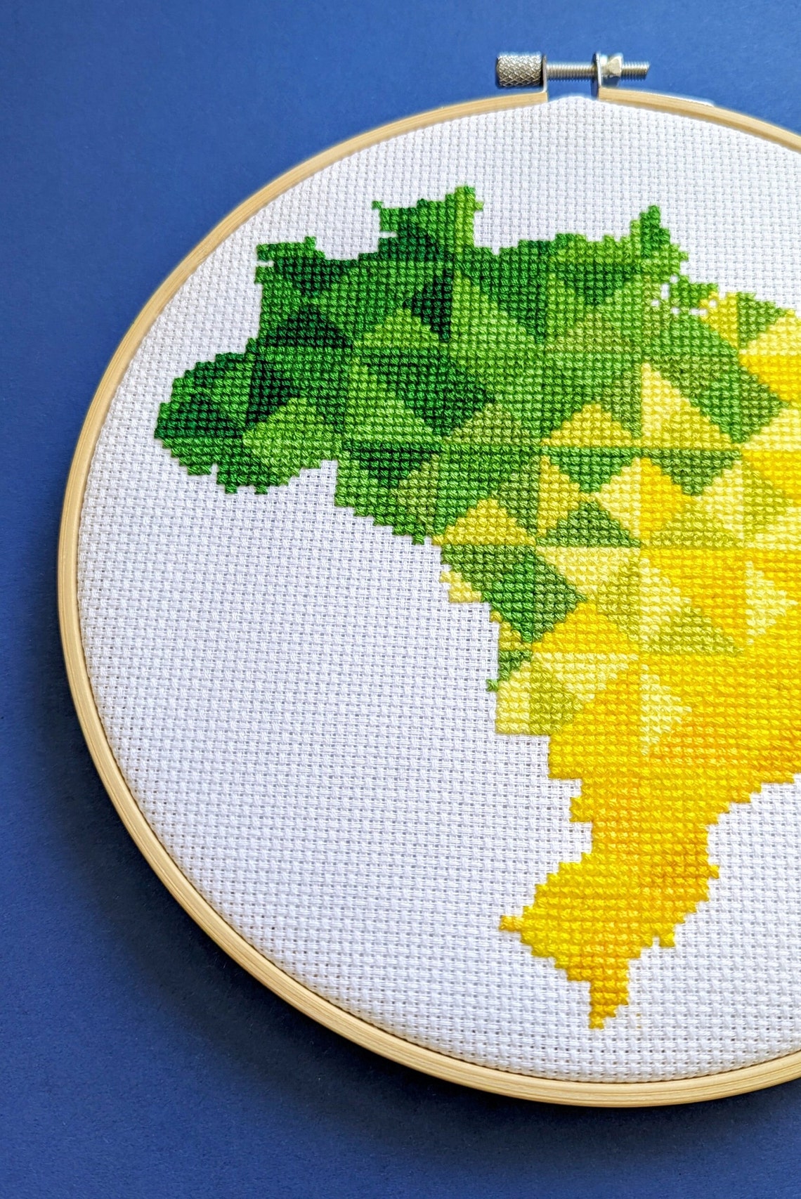 Brazil Map Cross Stitch Pattern. Modern Embroidery Design for Stress ...