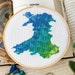 Wales Map Cross Stitch Pattern. Welsh Country Shape for Embroidery ...
