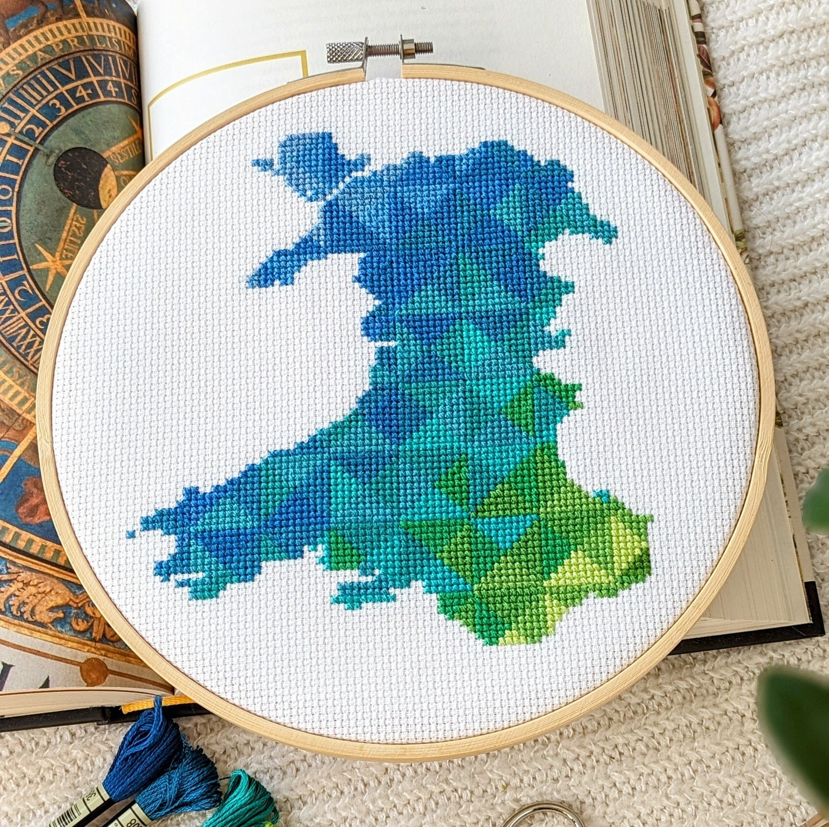 Wales Map Cross Stitch Pattern. Welsh Country Shape for Embroidery ...