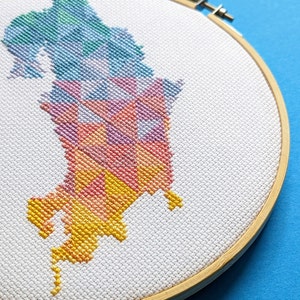 Costa Rica Map Cross Stitch Pattern. Modern Original Craft Guide in PDF ...