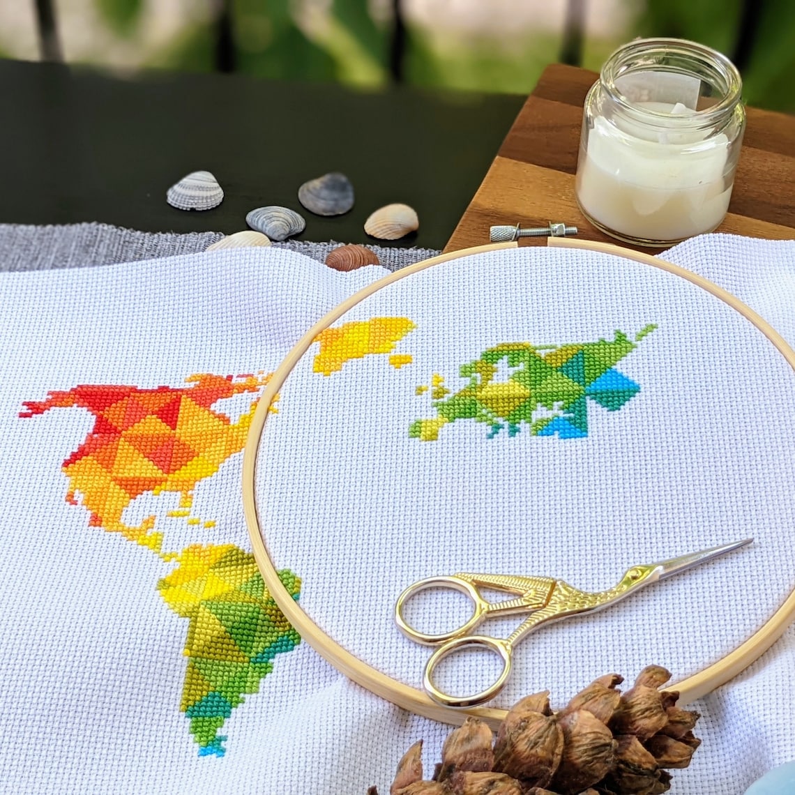 World Map Cross Stitch Scheme for Instant Download. Rainbow - Etsy