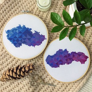 Czech Republic Map Cross Stitch Pattern. DIY Embroidery Wall Decoration ...