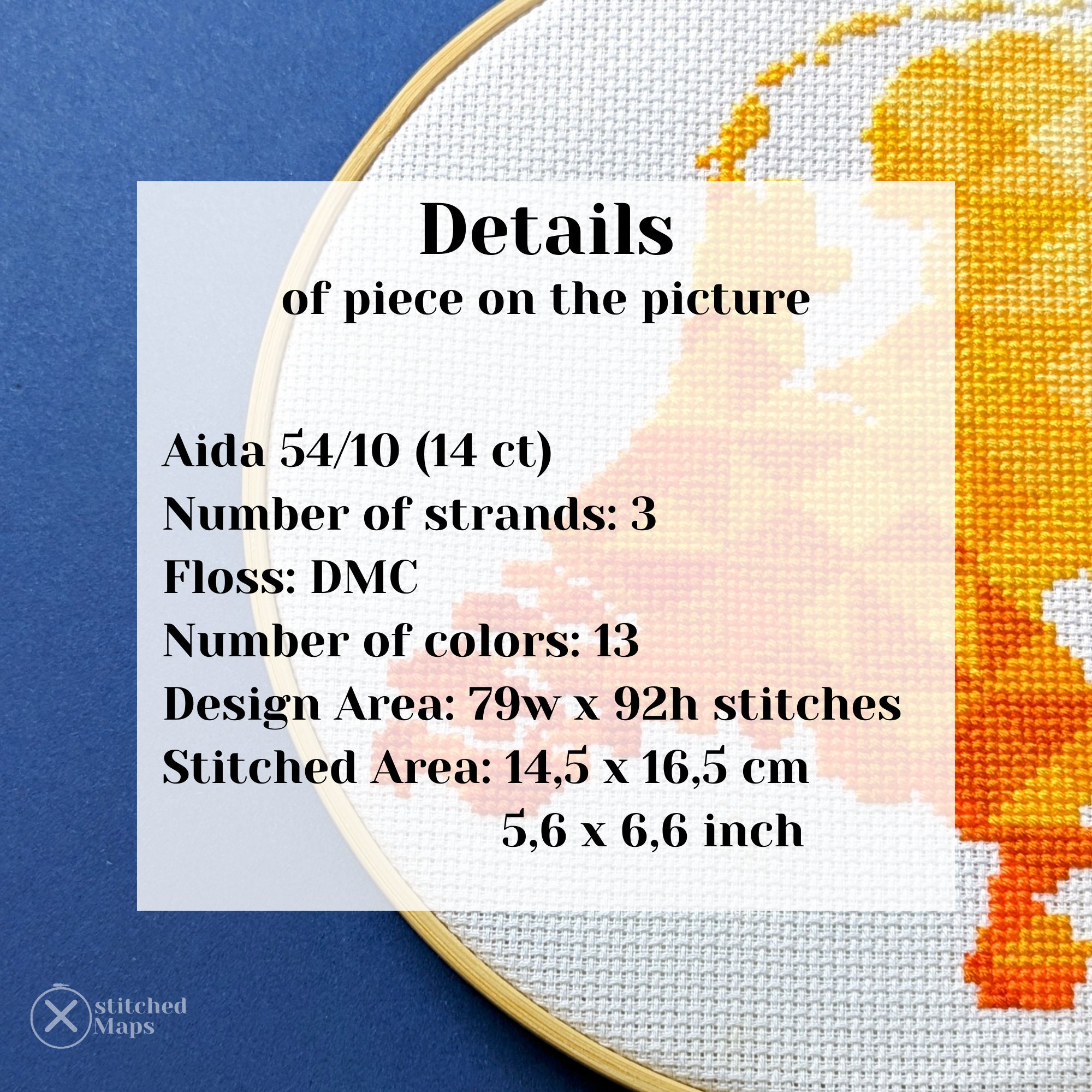 Netherlands Map Cross Stitch Pattern. Modern Embroidery on Canvas ...