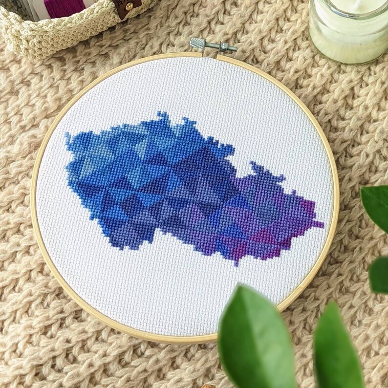 Czech Republic Map Cross Stitch Pattern. DIY Embroidery Wall Decoration ...