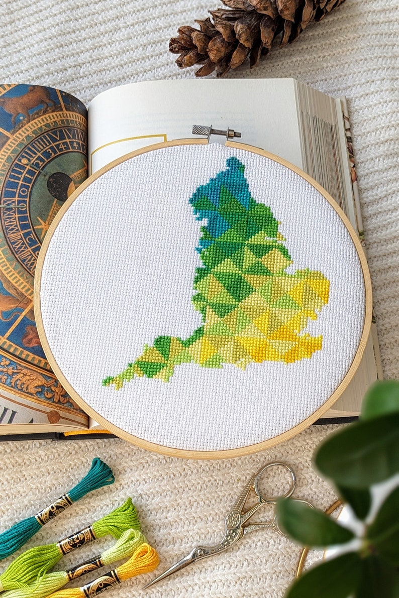 England Map Simple Cross Stitch Pattern. English Country Silhouette for ...
