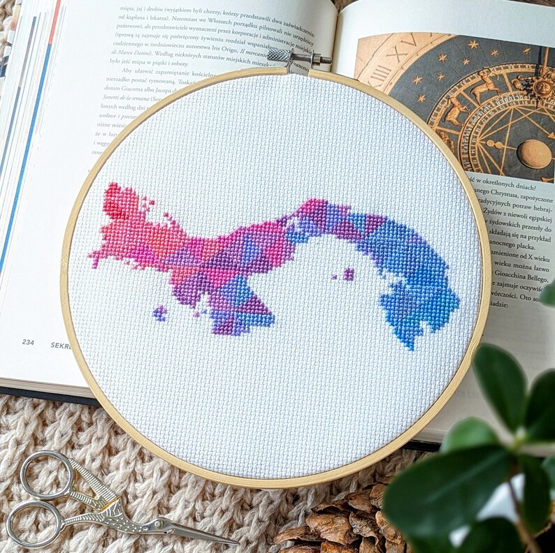 Panama Map Cross Stitch PDF Pattern. Modern Counted Xstitch Chart for ...