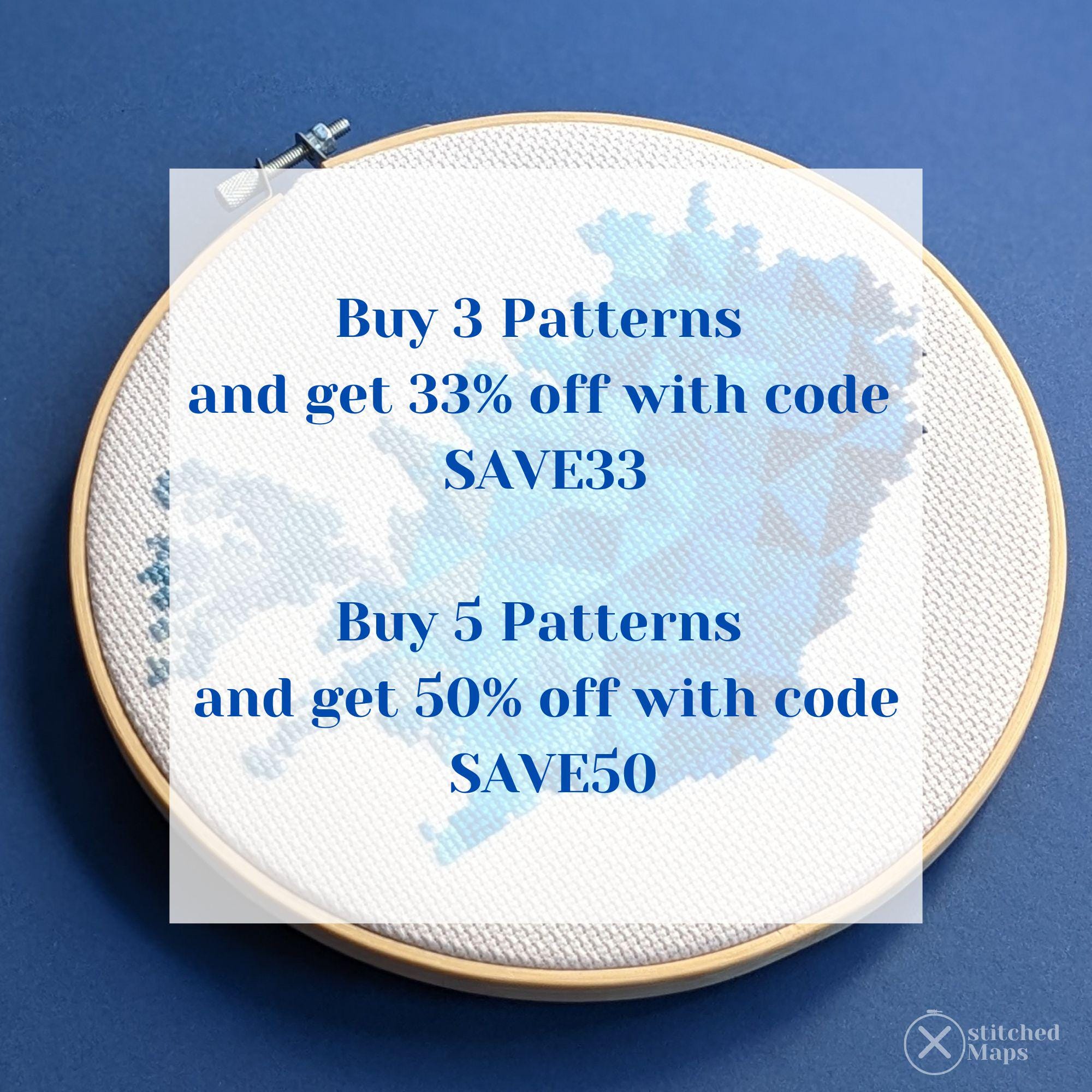 Iceland Maps Cross Stitch Pattern Set. Unique Embroidery Project ...