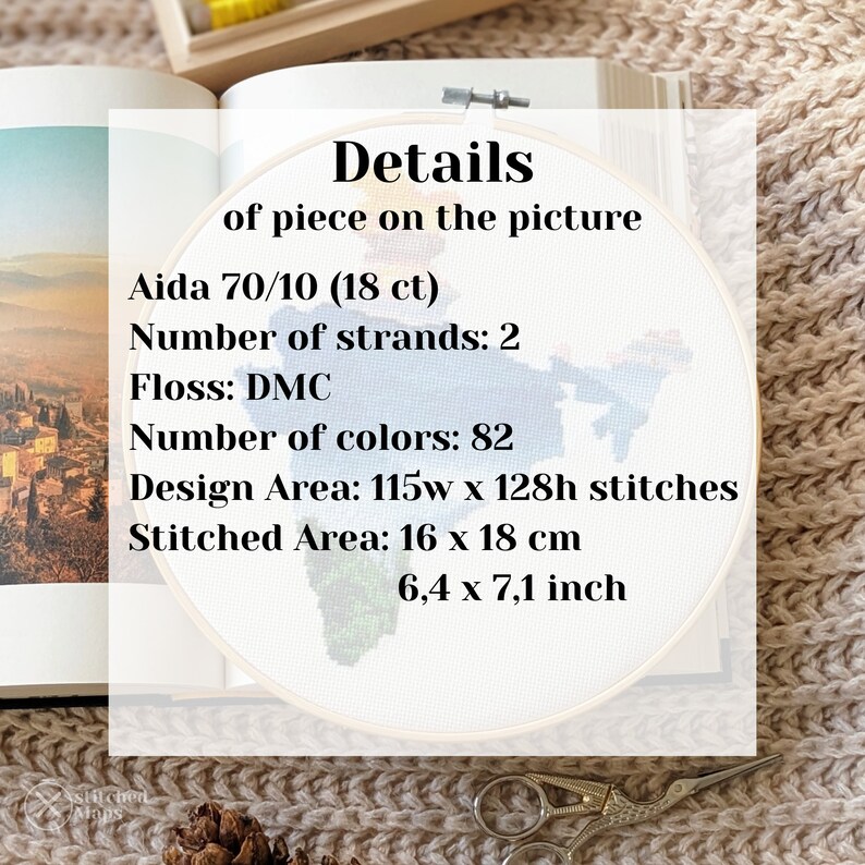 India Cross Stitch Map Pattern Landscape Sunset Embroidery Design ...