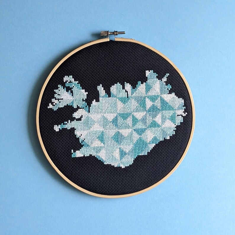 3 Iceland Maps - Cross Stitch Pattern Set. Reykjavik Themed Wall ...