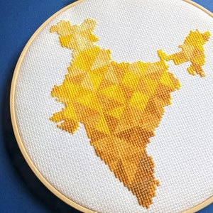 India Map Cross Stitch Design. Abstract Embroidery Pattern Fit for Any ...