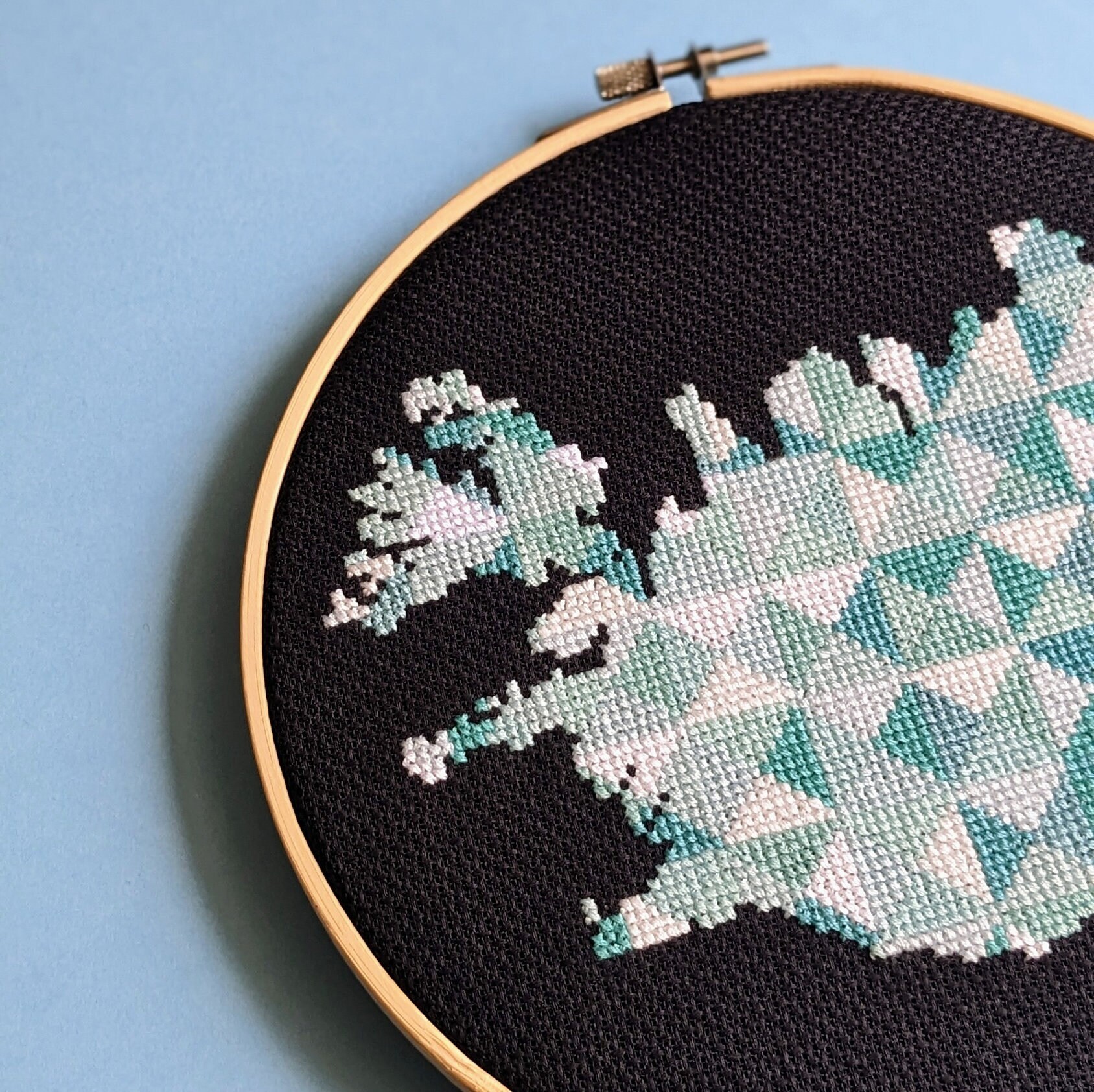 Iceland Map Cross Stitch Pattern. Reykjavik Theme Wall Art Hanging ...