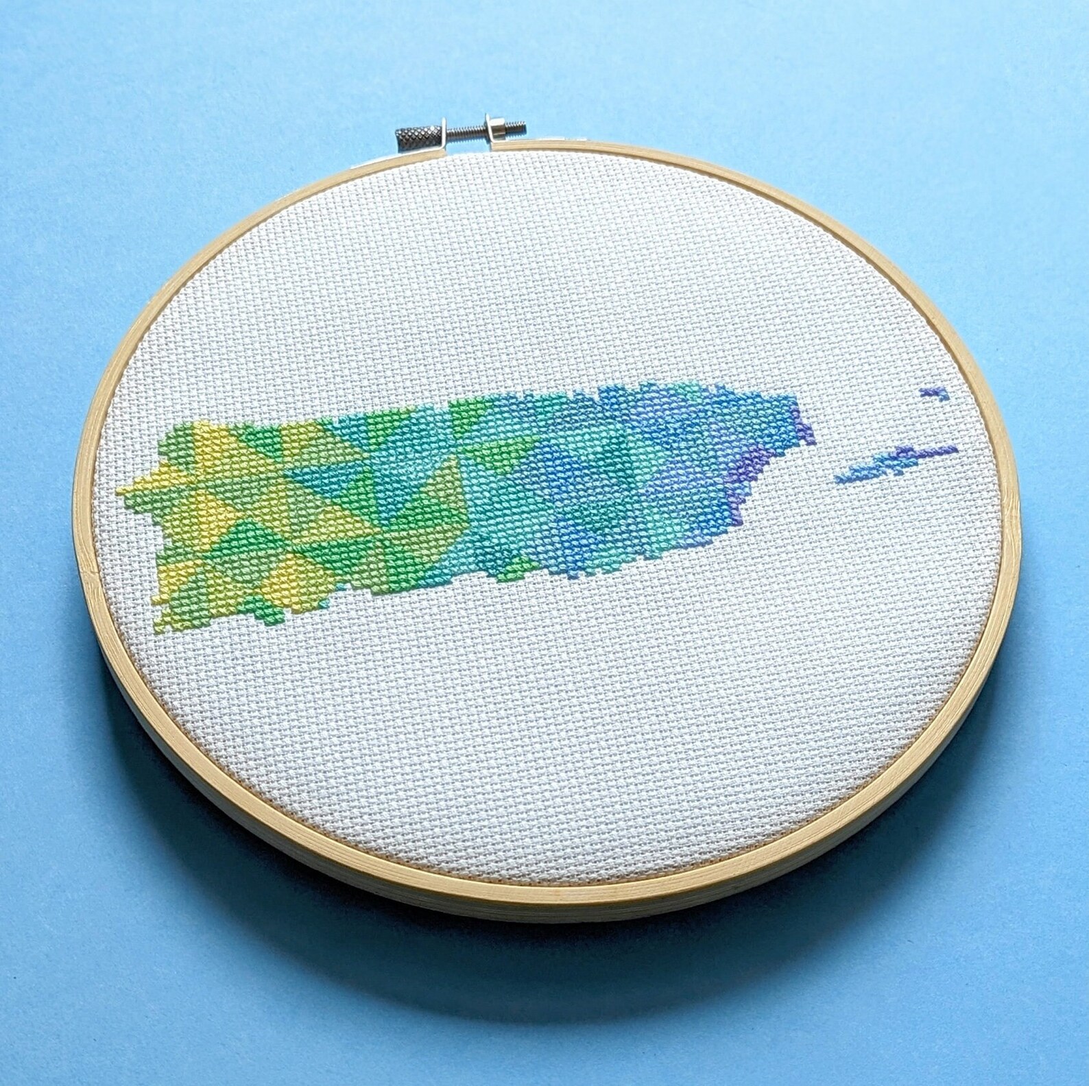 Puerto Rico Outline Cross Stitch Pattern. Modern Xstitch Design in ...