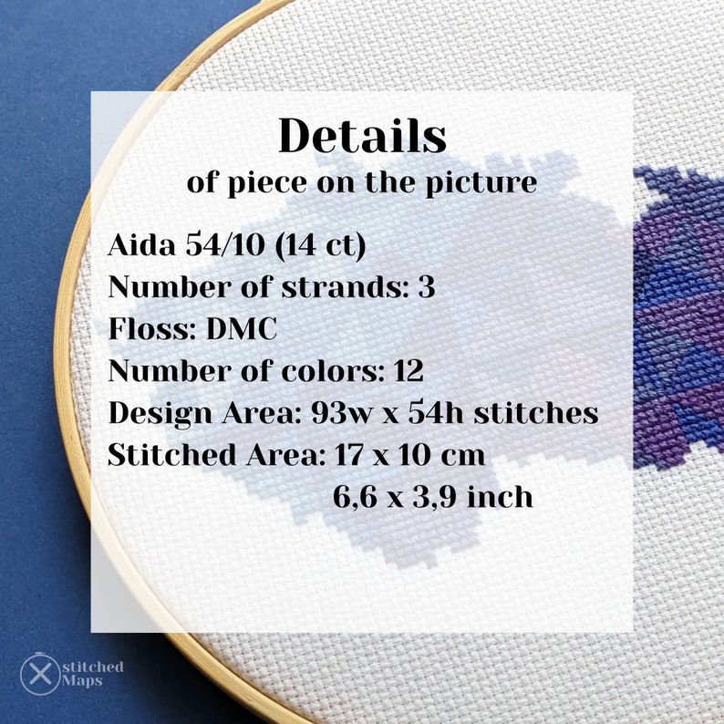 Czech Republic Map Cross Stitch Pattern. DIY Embroidery Wall Decoration ...