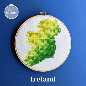 UK, Scotland, Ireland Maps - Cross Stitch Pattern Set. Modern ...
