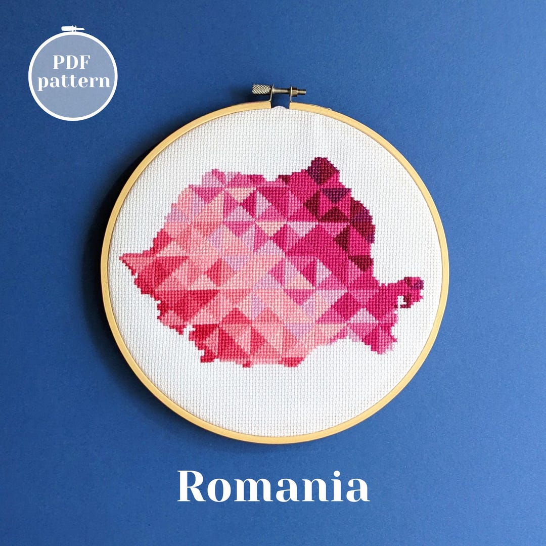 Romania Map Cross Stitch Pattern. Transylvania Theme DIY Wall ...