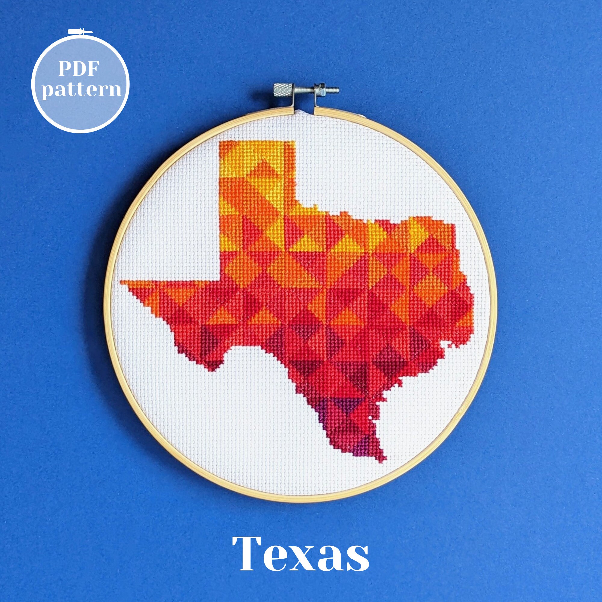 Texas Map Cross Stitch Minimalistic Pattern. USA Lone Star State ...