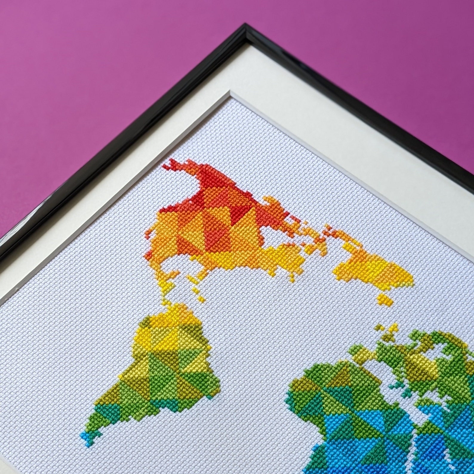 World Map Cross Stitch Scheme for Instant Download. Rainbow - Etsy
