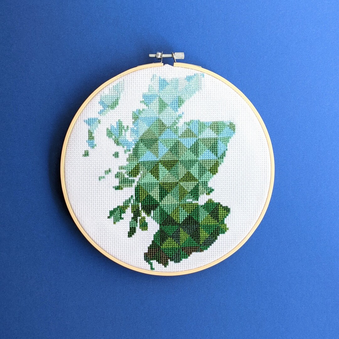 Scotland Map Cross Stitch Pattern UK Country Silhouette for - Etsy
