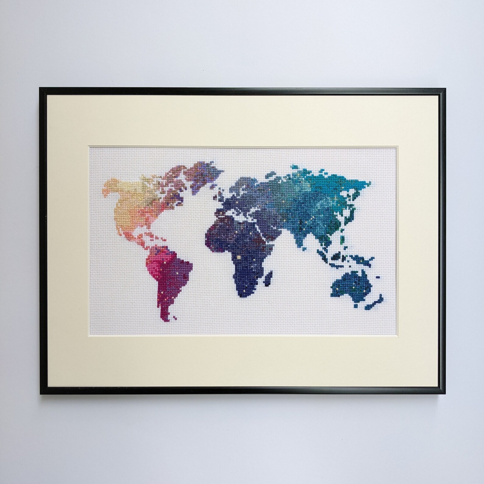 World Map Cross Stitch Scheme for Instant Download Galaxy - Etsy