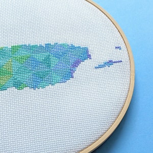 Puerto Rico Outline Cross Stitch Pattern. Modern Xstitch Design in ...