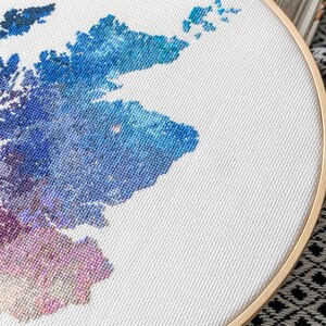 Scotland Map Cross Stitch Pattern. UK Country Silhouette for Embroidery ...
