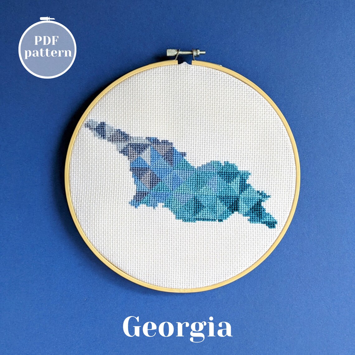Georgia Map Cross Stitch Pattern. Modern Simple Xstitch PDF - Etsy