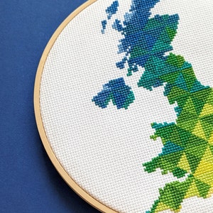 United Kingdom Map Cross Stitch Pattern | UK Silhouette for Embroidery ...