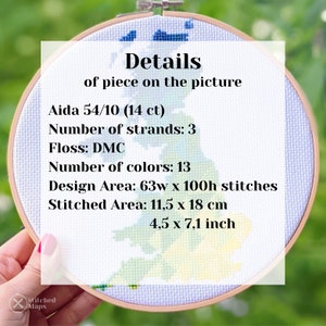 United Kingdom Map Cross Stitch Pattern | UK Silhouette for Embroidery ...