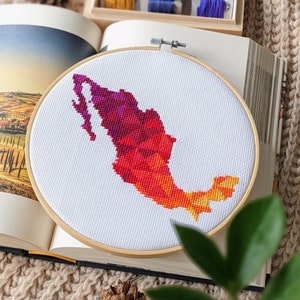 USA and MEXICO Cross Stitch Pattern Set. Easy to Stitch Embroidered Map ...