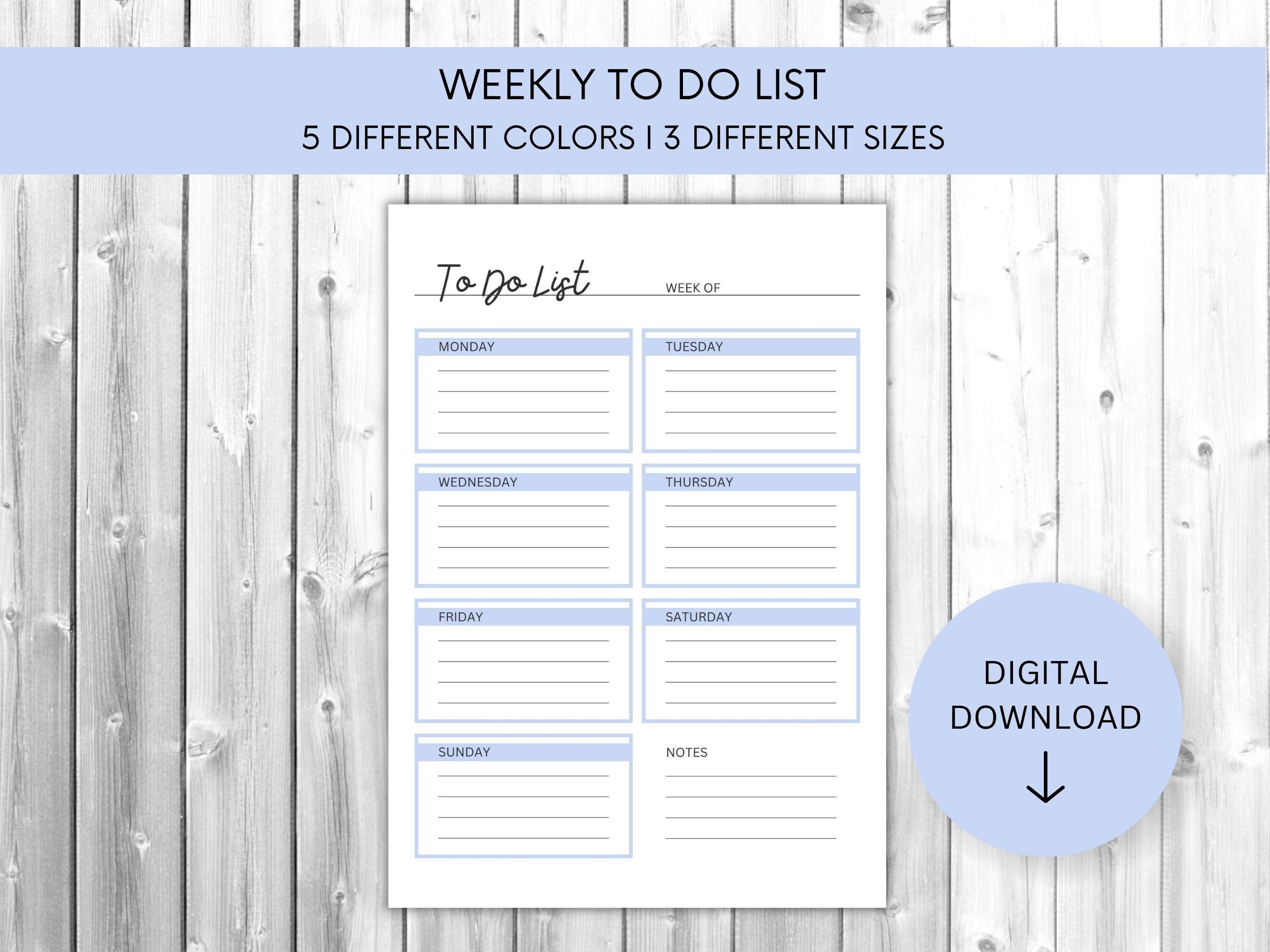 Daily Checklist Printable, to Do List Template, Checklist Printable, to ...