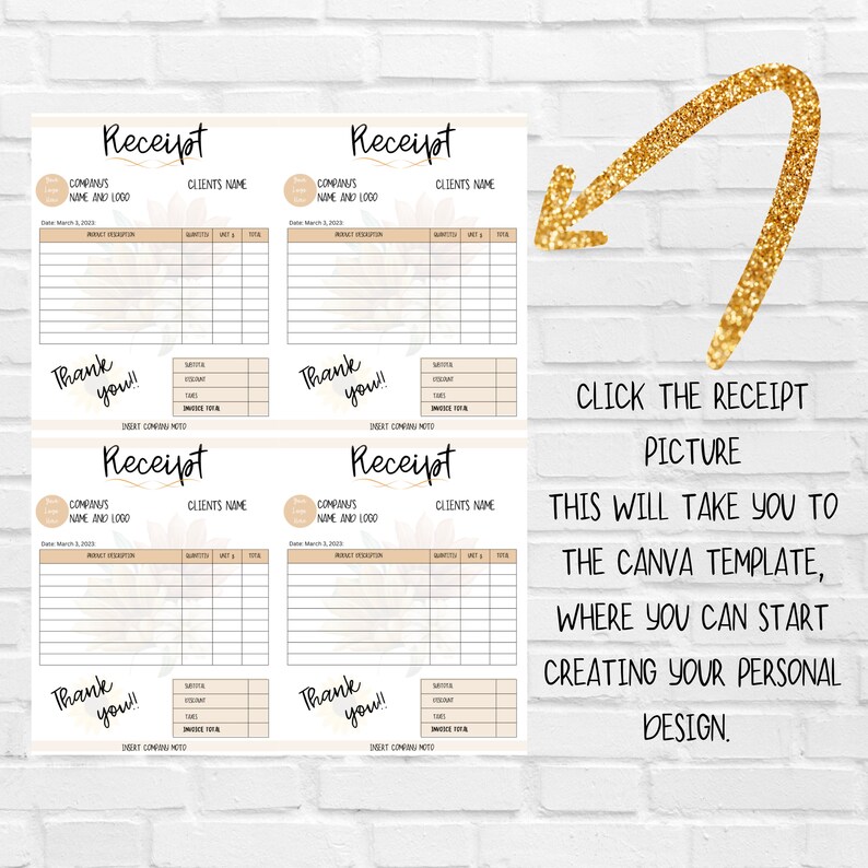 Editable Receipt Template, Instant Download, Invoice Form - Etsy
