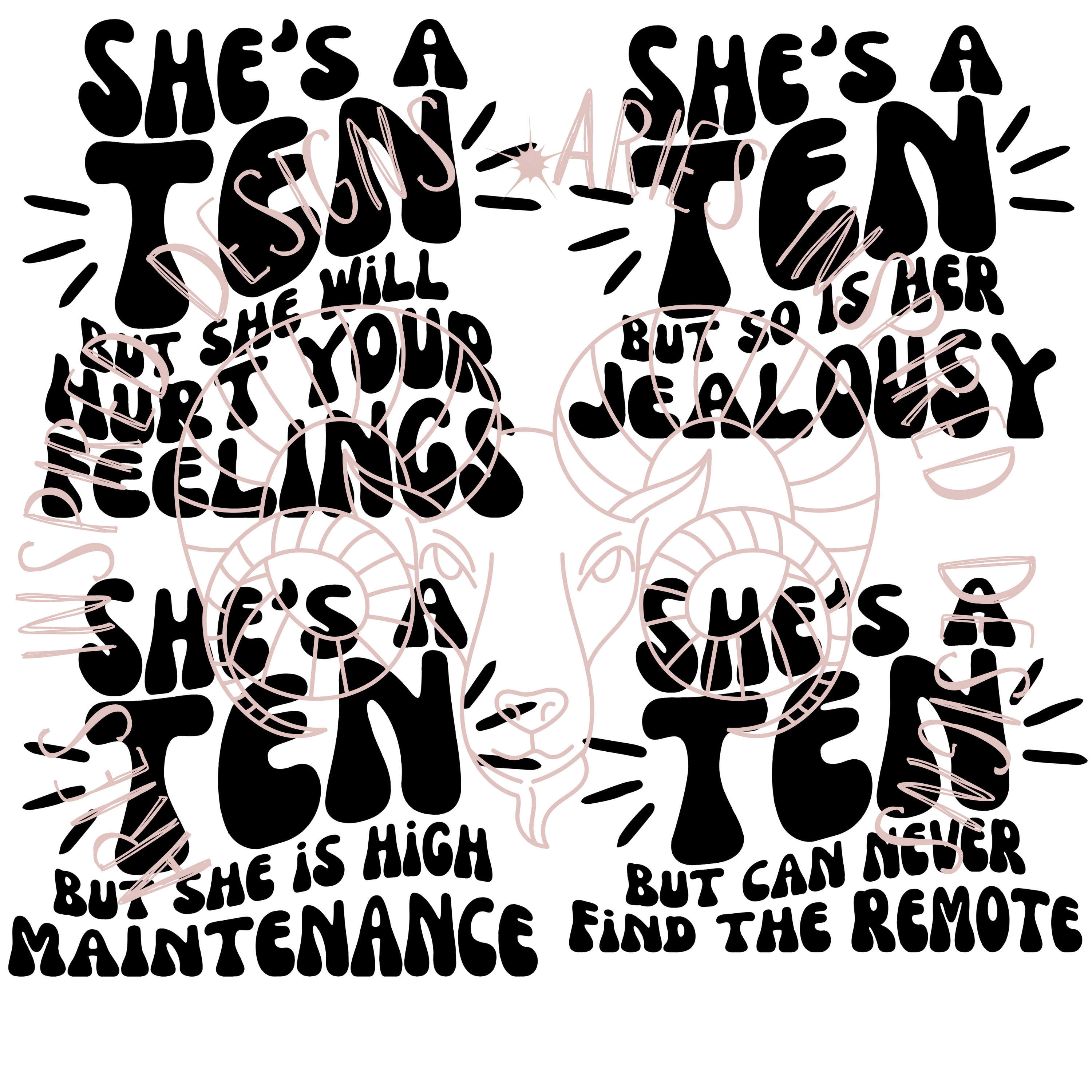 Shes a 10 but so is Her Anxiety Bundle She is a 10 Petty - Etsy