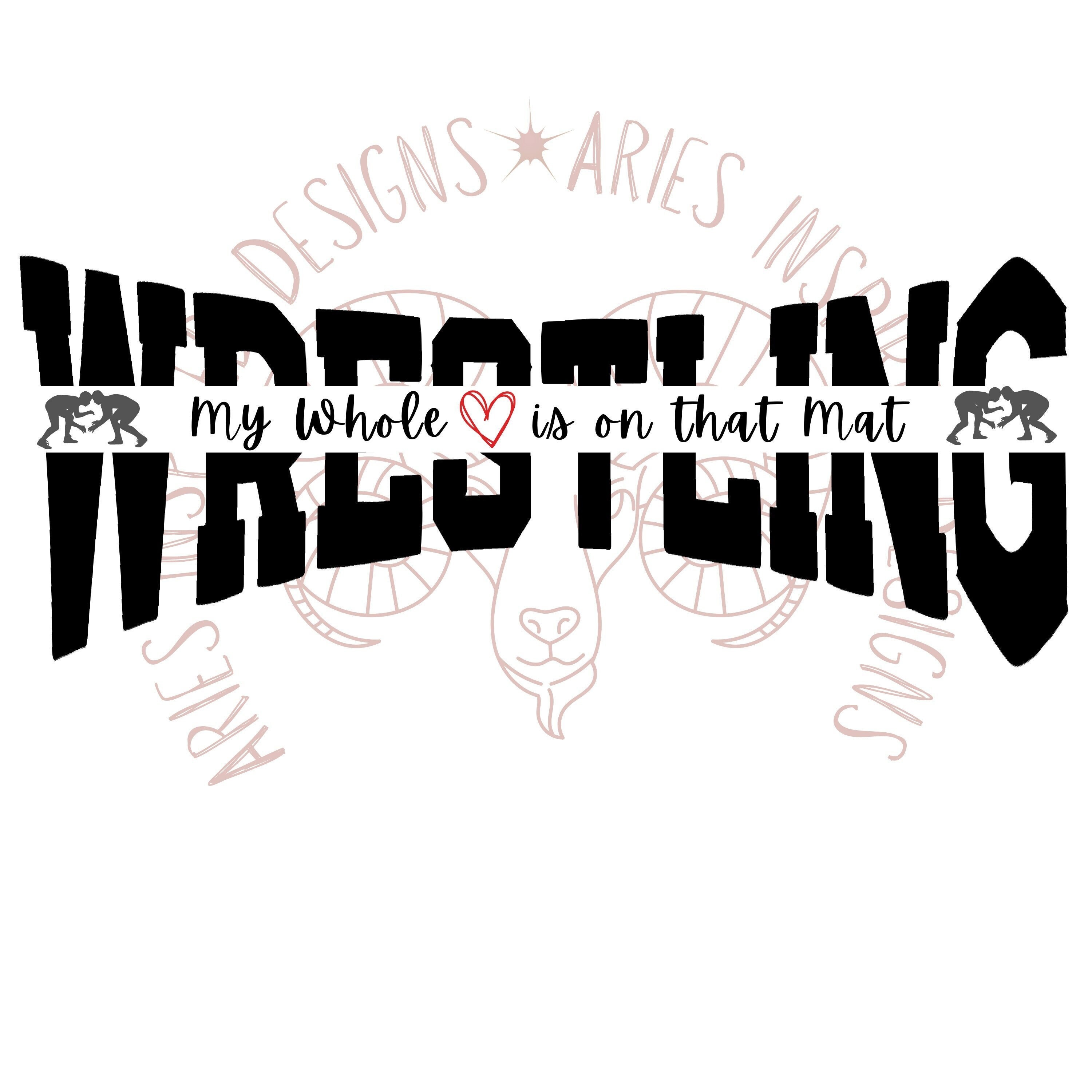 Wrestling Shirt, My Heart is on That Mat, Wrestling MOM SVG, PNG ...