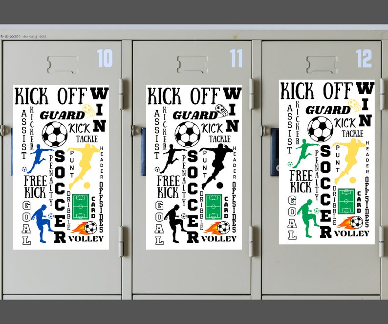 Soccer Locker Decorations SVG PNG PDF Files Soccer Tags - Etsy
