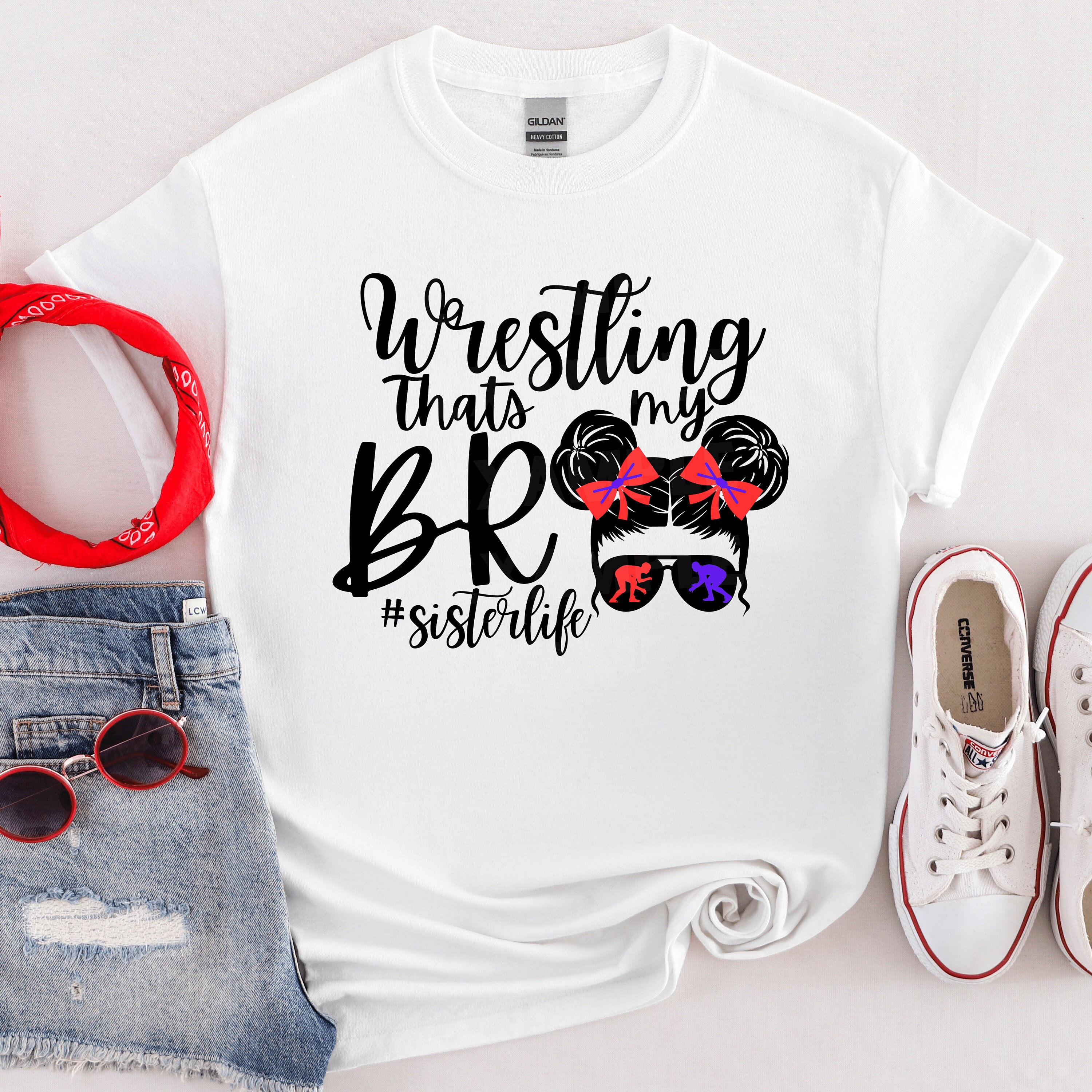 Wrestling Sister Messy Bun Bundle sisterlife Thats My Bro - Etsy
