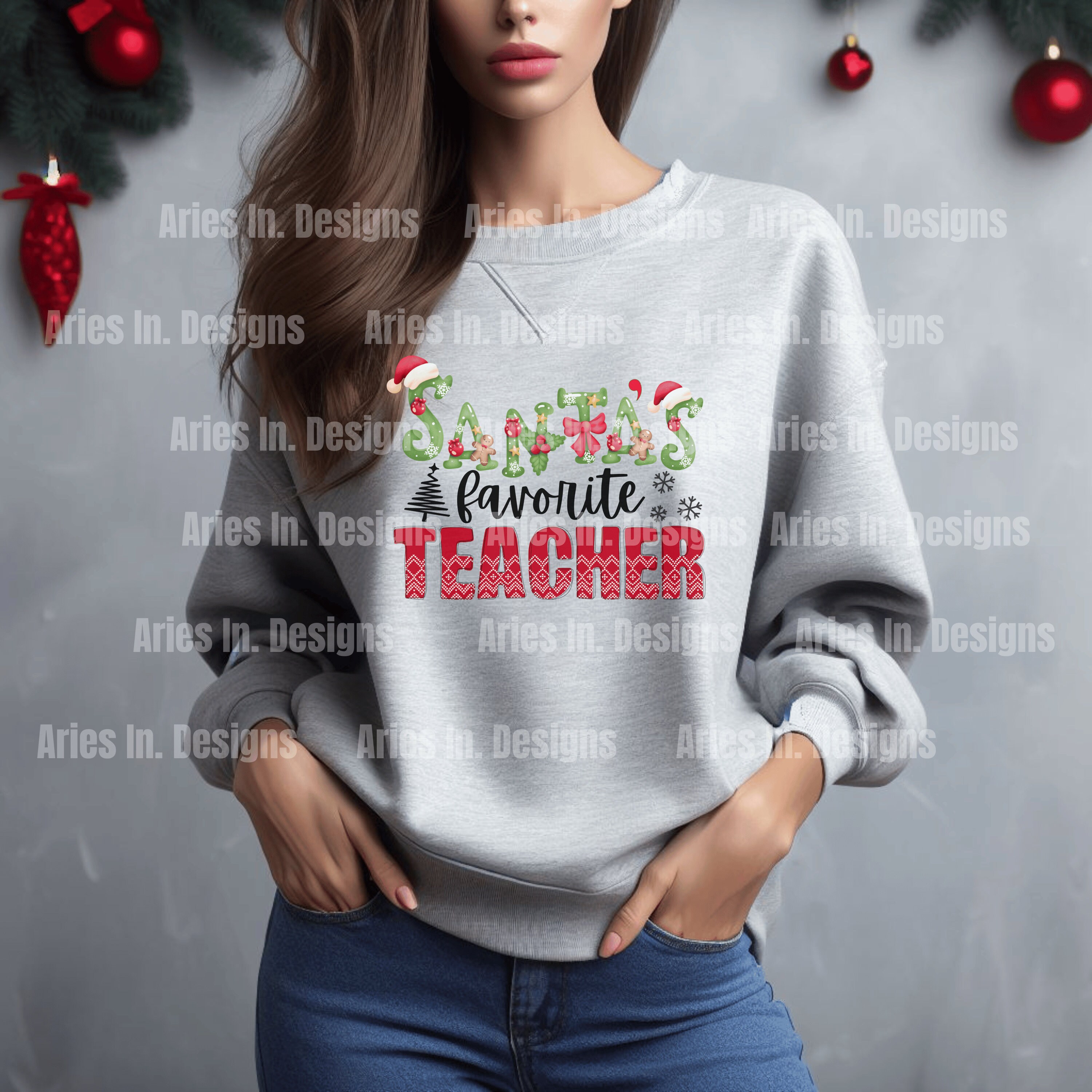 Santa's Favorite Teacher PNG Christmas PNG for Teacher - Etsy