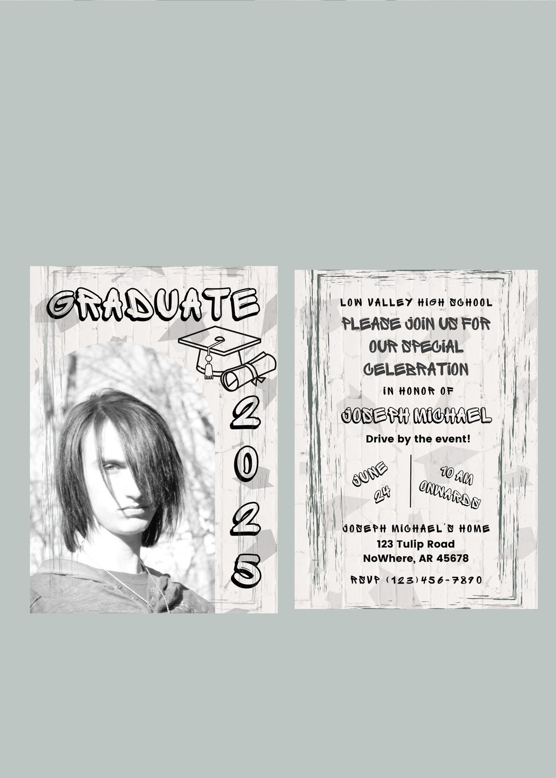 Graffiti Personalized Picture Graduation Announcement or - Etsy