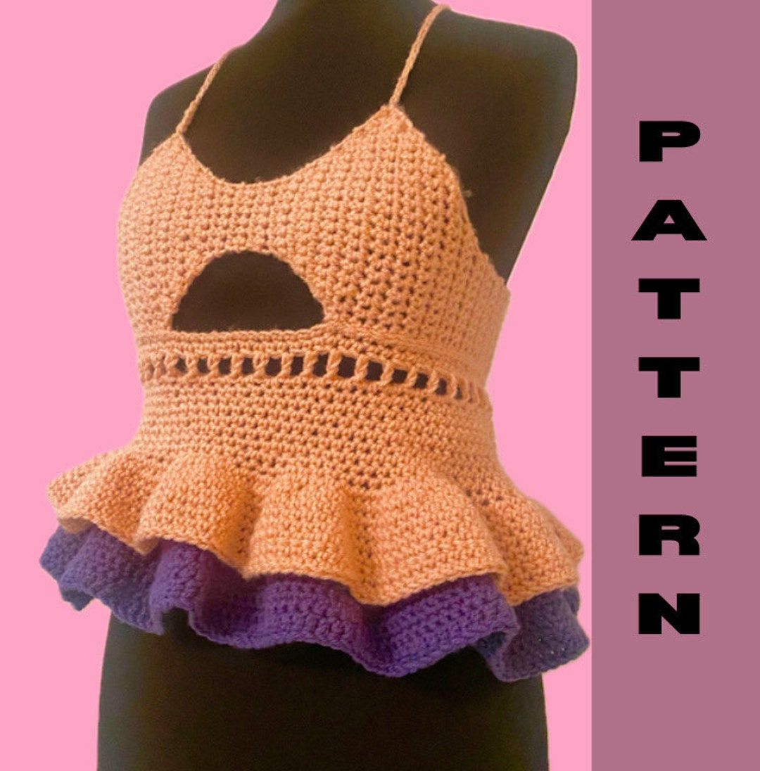Crochet DOWNLOADABLE PATTERN Crop Top I Bralette Boho Bra Natural ...