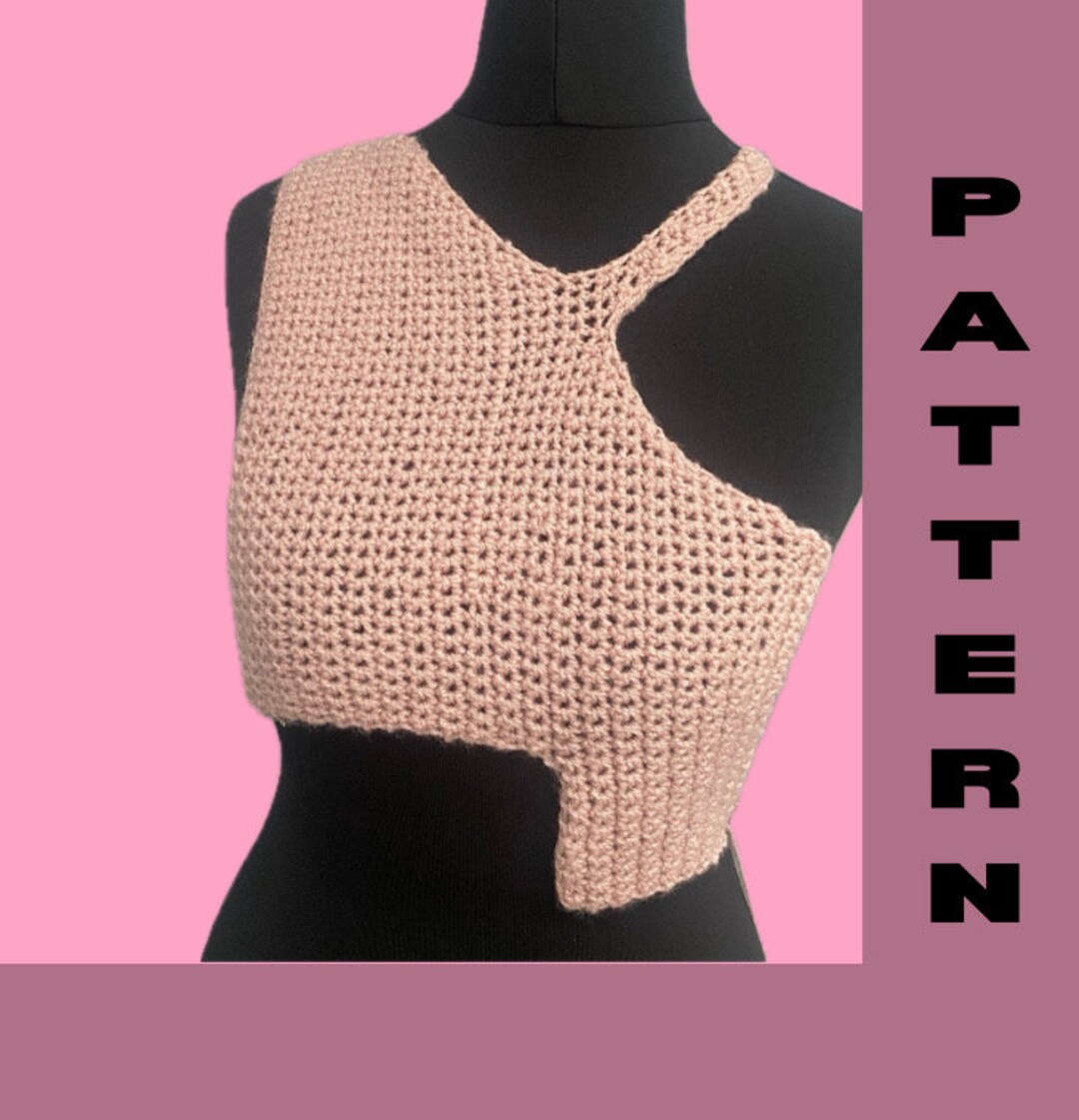 Crochet Crop Top DOWNLOADABLE PATTERN, Bralette Boho Bra, Natural ...