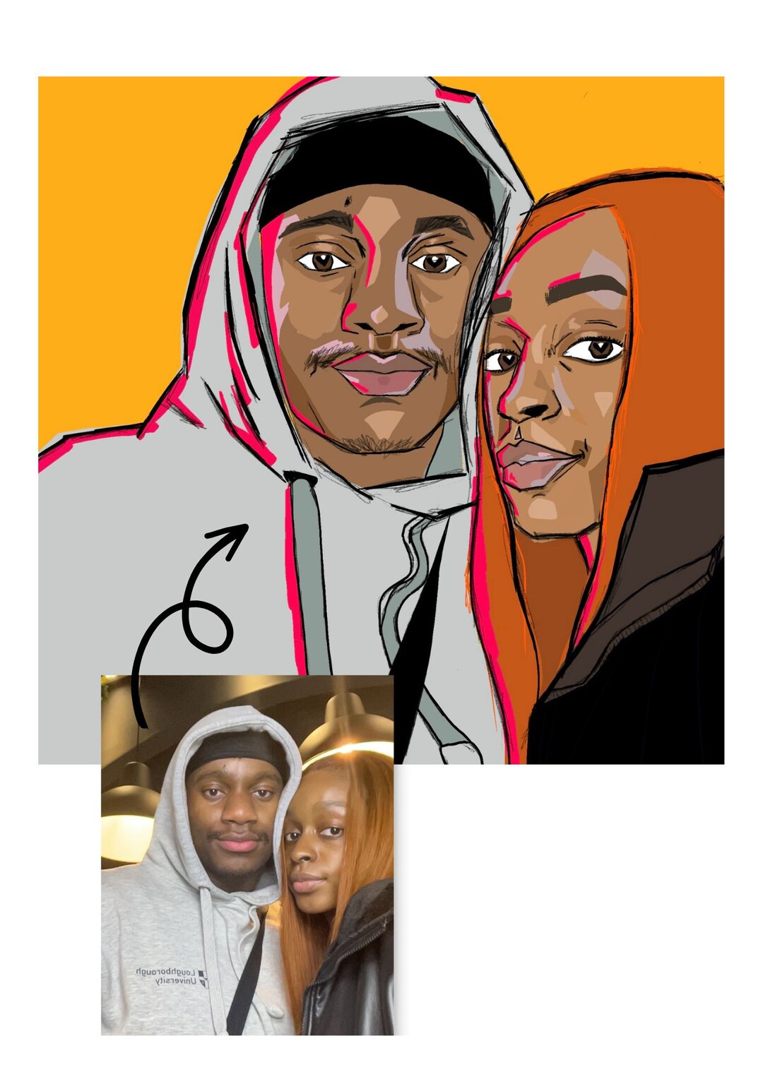 Personalised Cartoon Portrait Commission, Custom Portrait Illustration ...