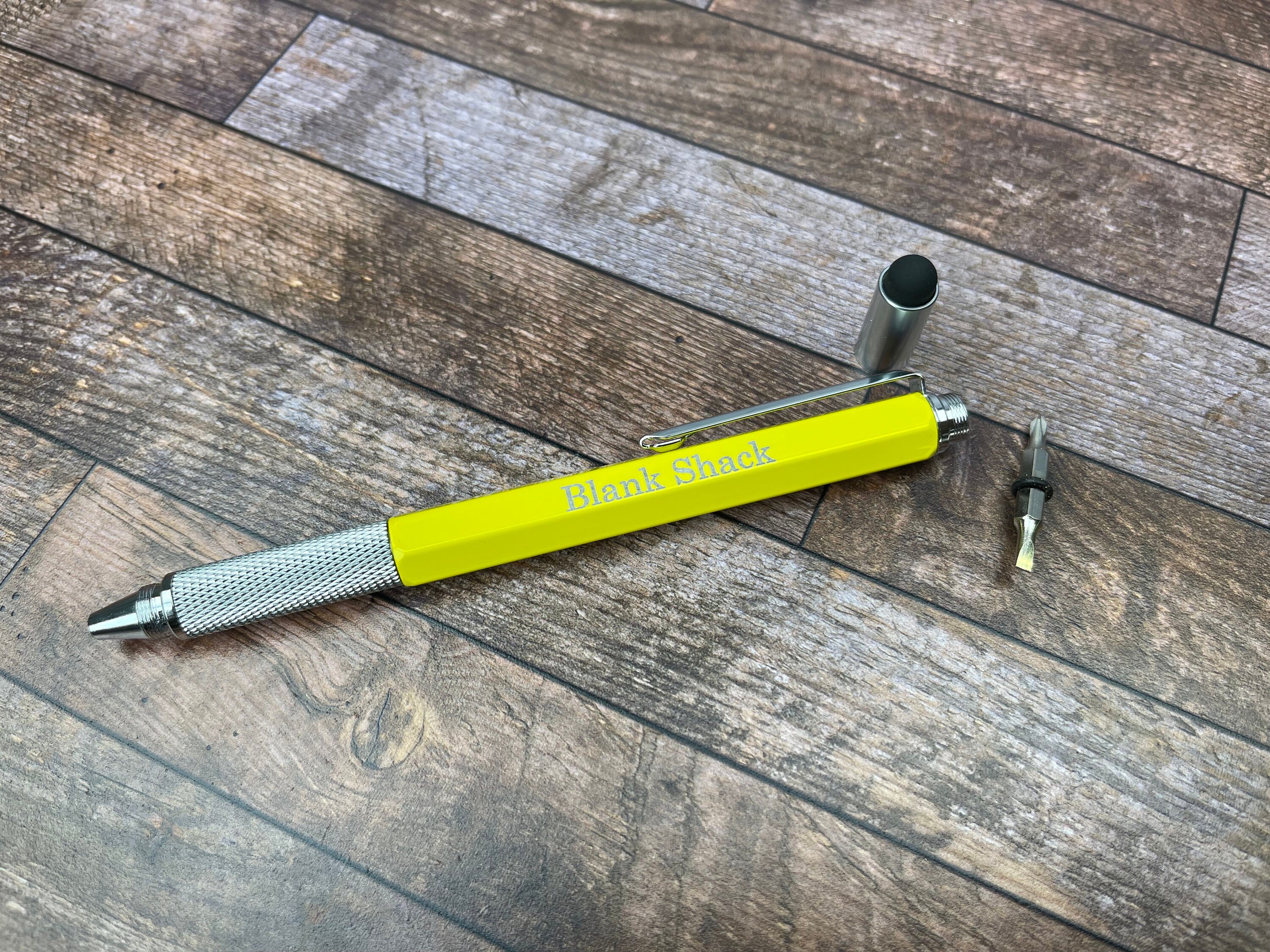 Multi Tool Pen Blank With Bubble Level Tape Measure Screwdriver and Stylus, Laserable Blanks ...