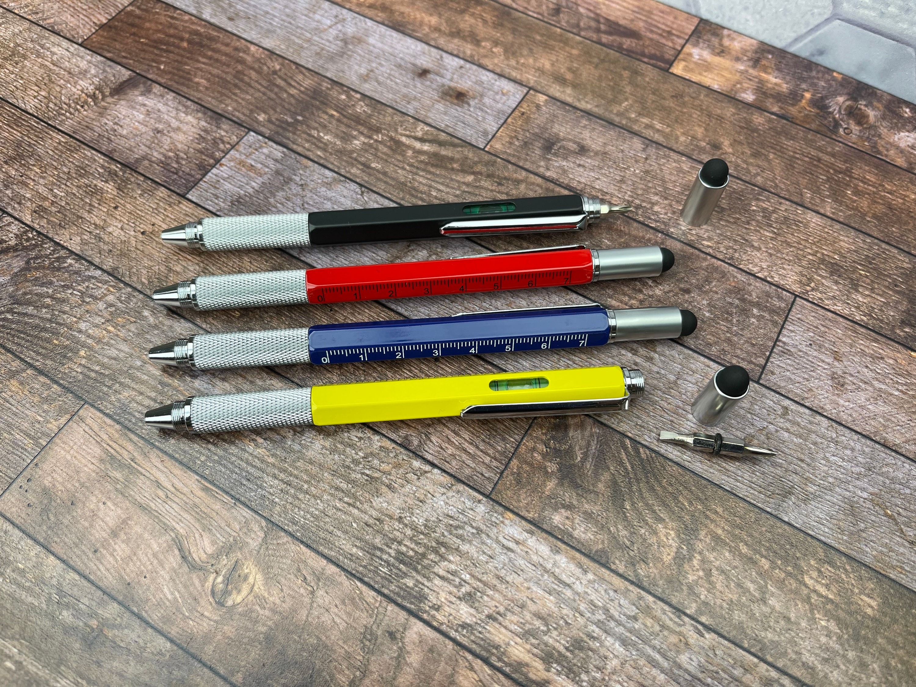 Multi Tool Pen Blank With Bubble Level Tape Measure Screwdriver and Stylus, Laserable Blanks ...