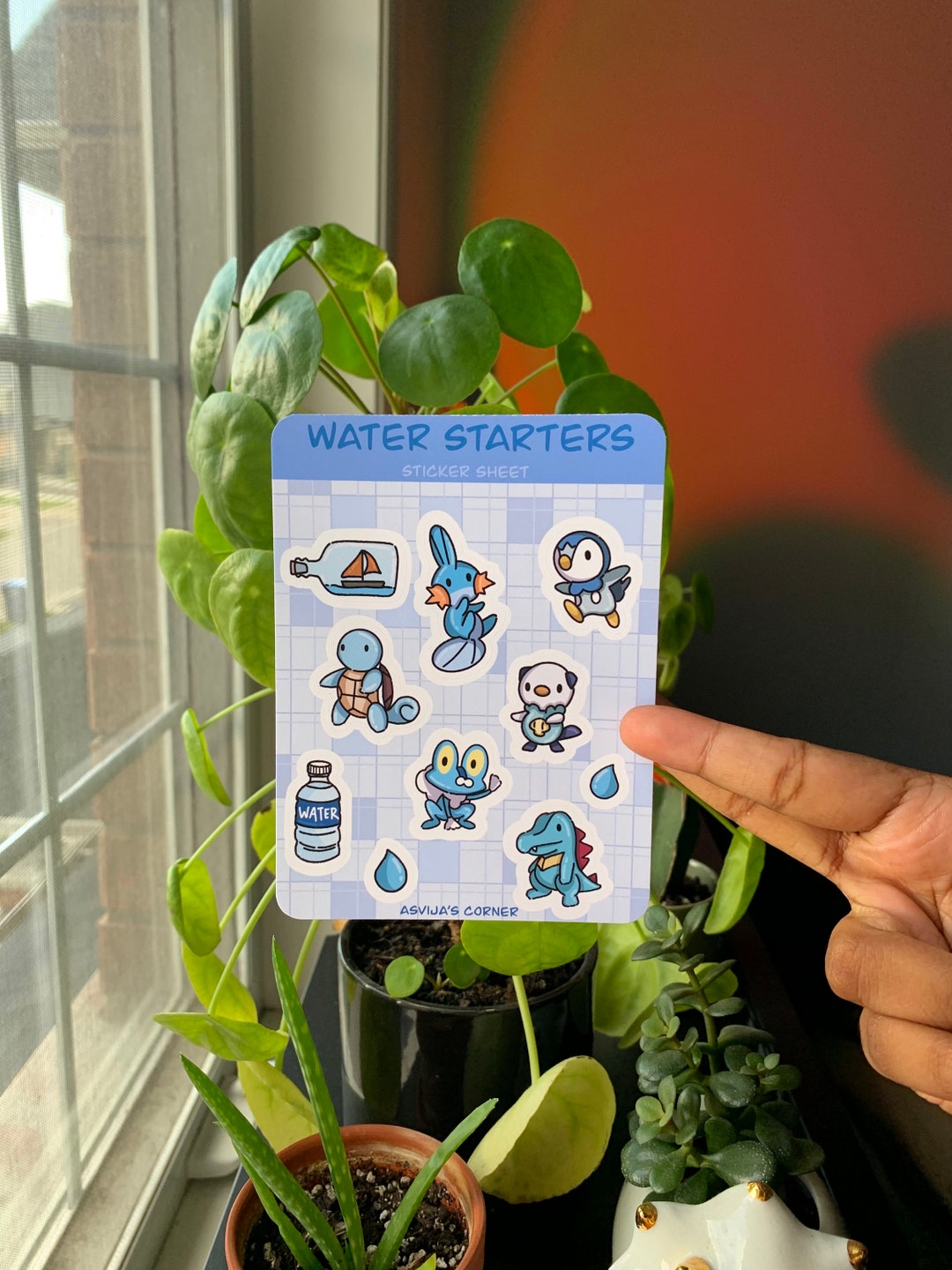 Water Type Starter Pokémon Matte Sticker Sheet Bujo, Notebook, Planner ...