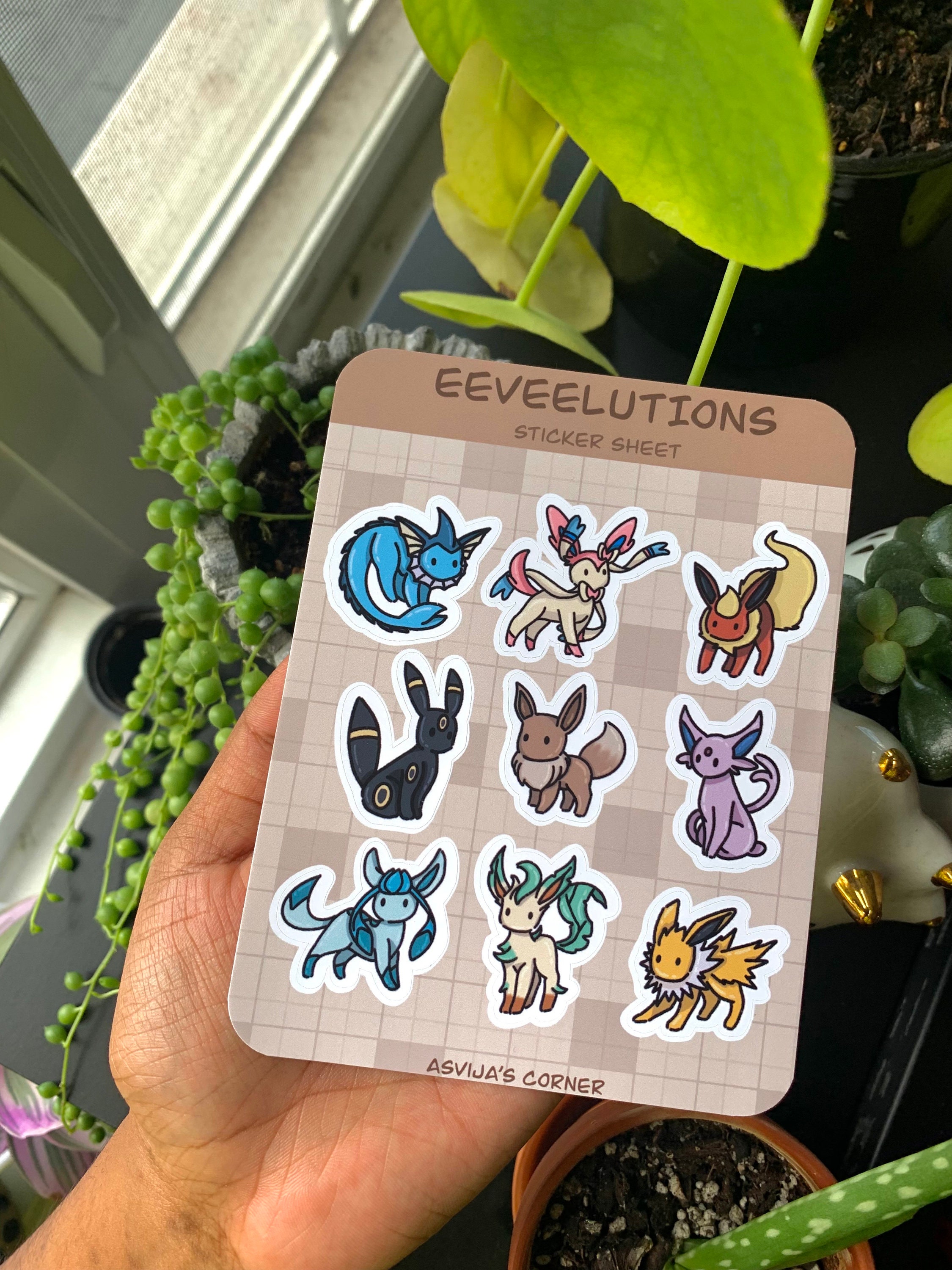 Eeveelutions Pokémon Matte Sticker Sheet Bujo, Notebook, Planner ...