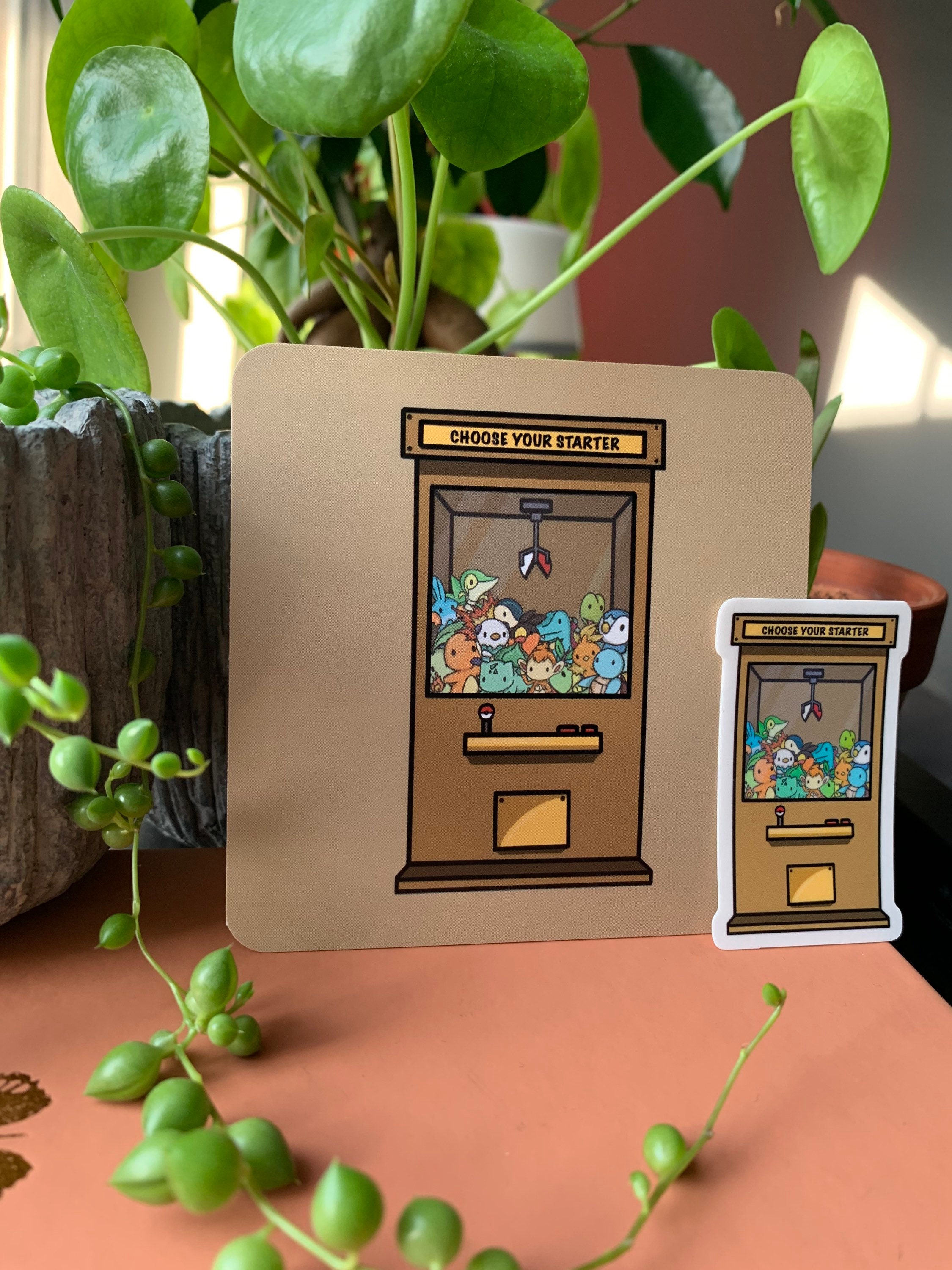 Pokémon Starters Claw Machine 4x4 Art Print/postcard Wall - Etsy