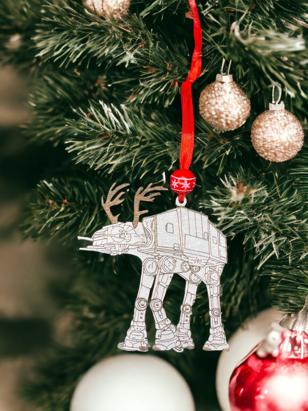 Star Wars Inspired Wooden Rudolph AT-AT Christmas Decoration. - Etsy