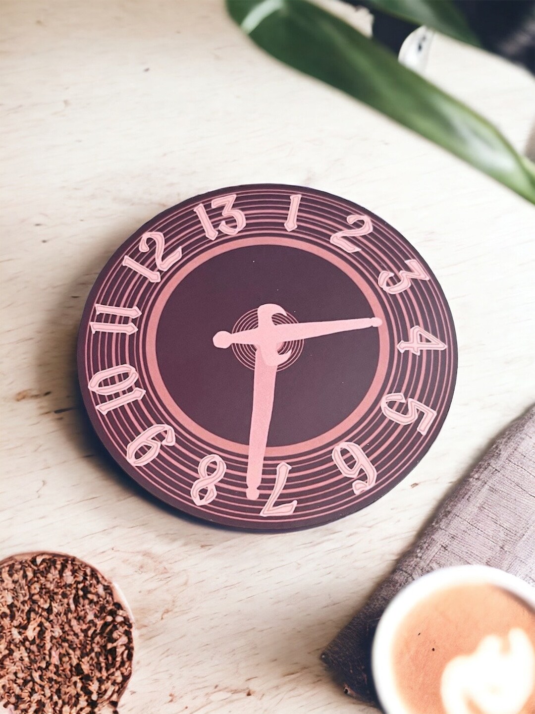 13 Hour Clock Wooden Coaster - Etsy